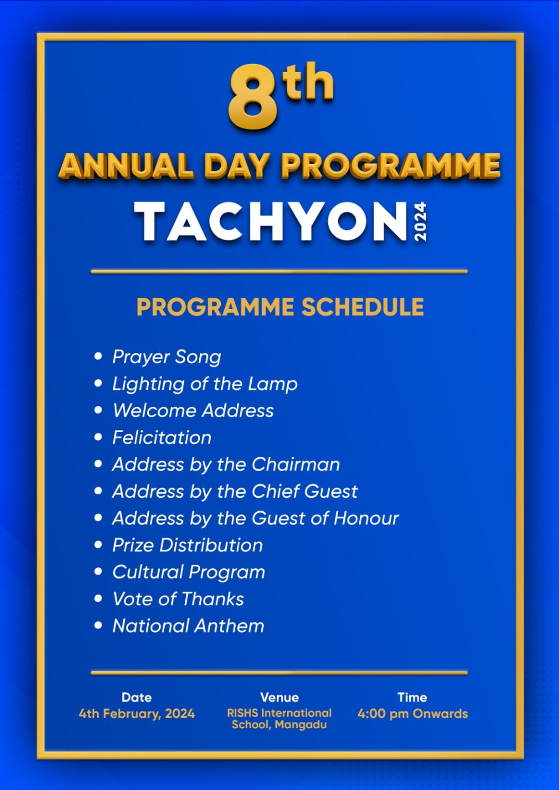 8th Annual Day Programme - RISHS